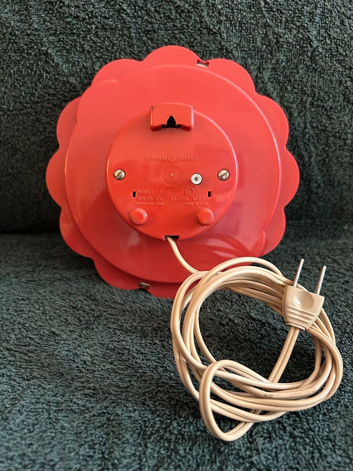 RARE GE Working Red Wall Clock With 2nd Hand - Etsy