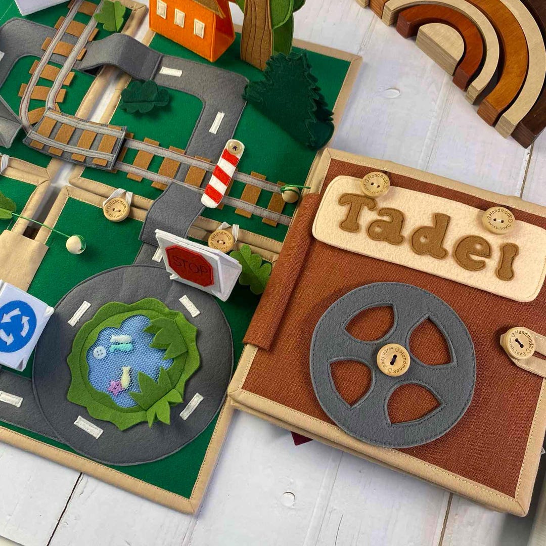 Toddler Busy Book, Quiet Book, Felt Activity Book, 3D Traffic Toddler ...