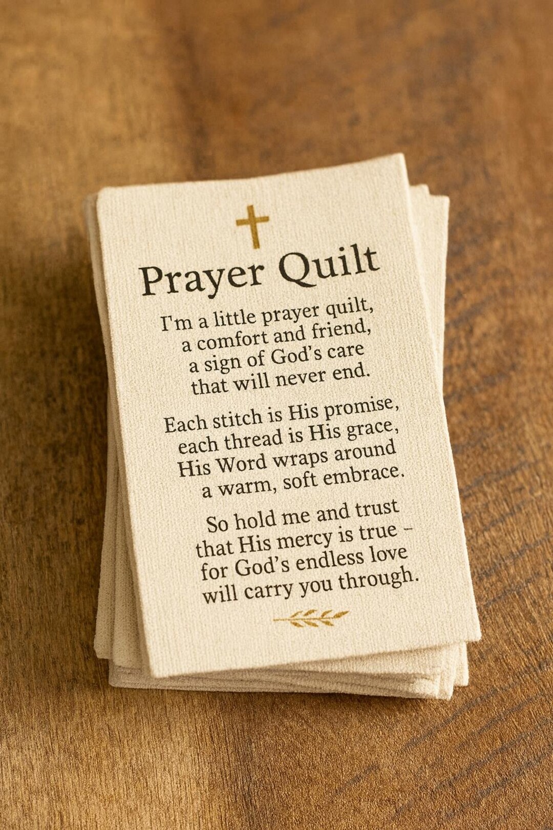 8x Prayer Quilt Poems Fabric Labels – 8 Sew-on Cotton Tags, Opaque Quilt Labels for Handmade ...