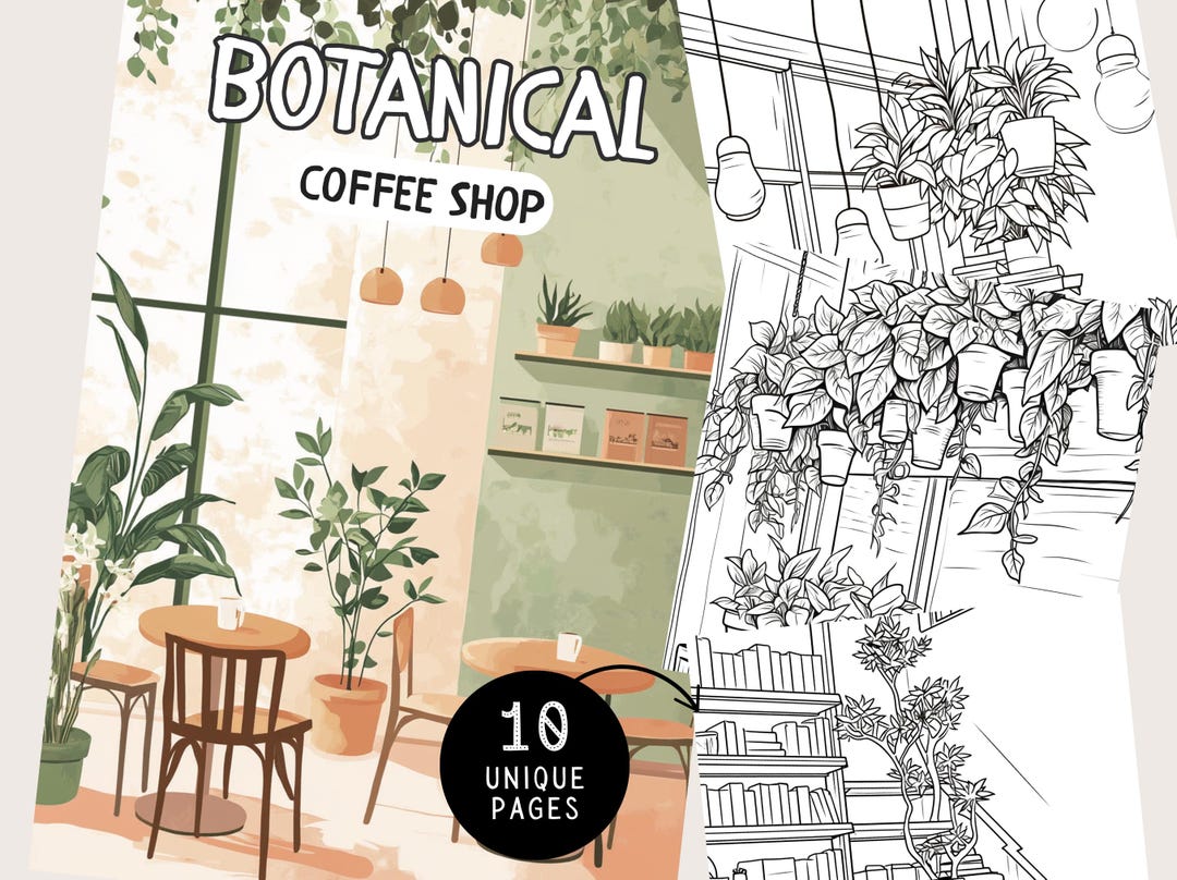 Coffee Coloring Book, Coffee Lovers Adult Coloring Book, Cozy Cafe ...