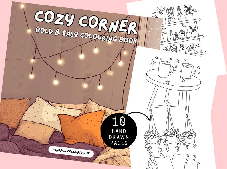 Kawaii Cozy Corners Coloring Pages for Adults, Printable 40 Page ...