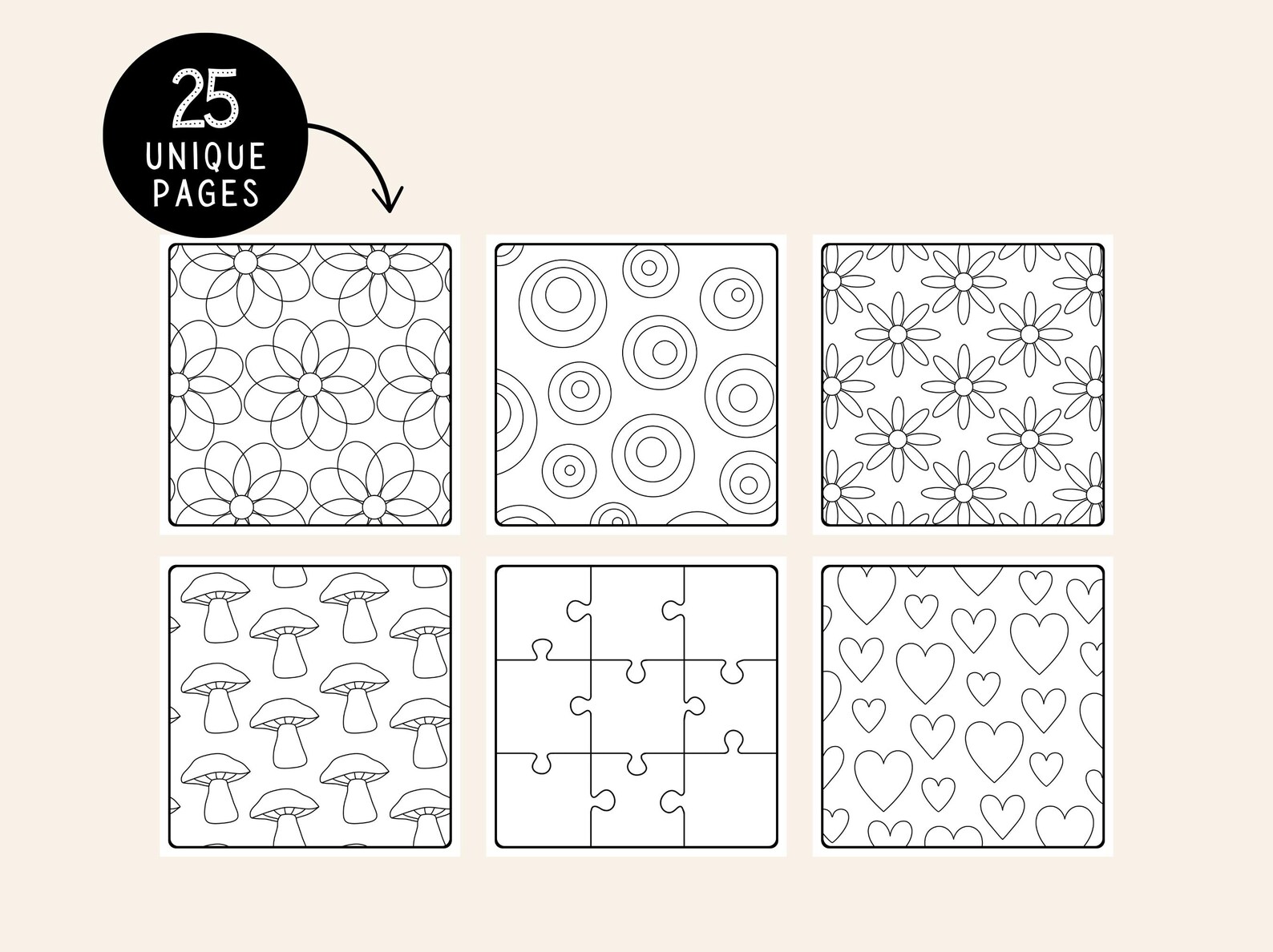 Comfy Patterns Coloring Book, Bold and Easy Pattern Colouring Pages ...