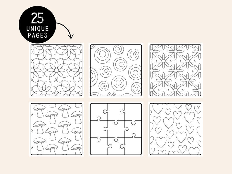 Comfy Patterns Coloring Book, Bold and Easy Pattern Colouring Pages ...