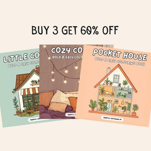 Kawaii Coloring House, Life in a Jar Book, Bold and Easy Home, Cute ...