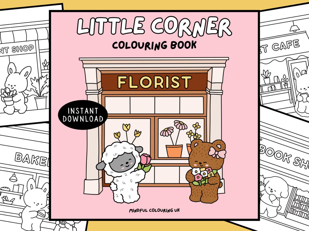 Little Corner Cozy Coloring Book Digital, Adorable Animal Friends, Cute ...