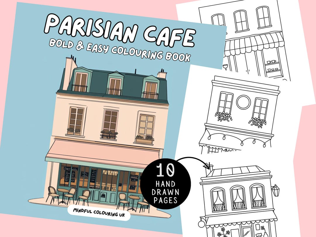 Coloring Book Cafe, Adults Landscape Coloring Book, Mindfulness ...