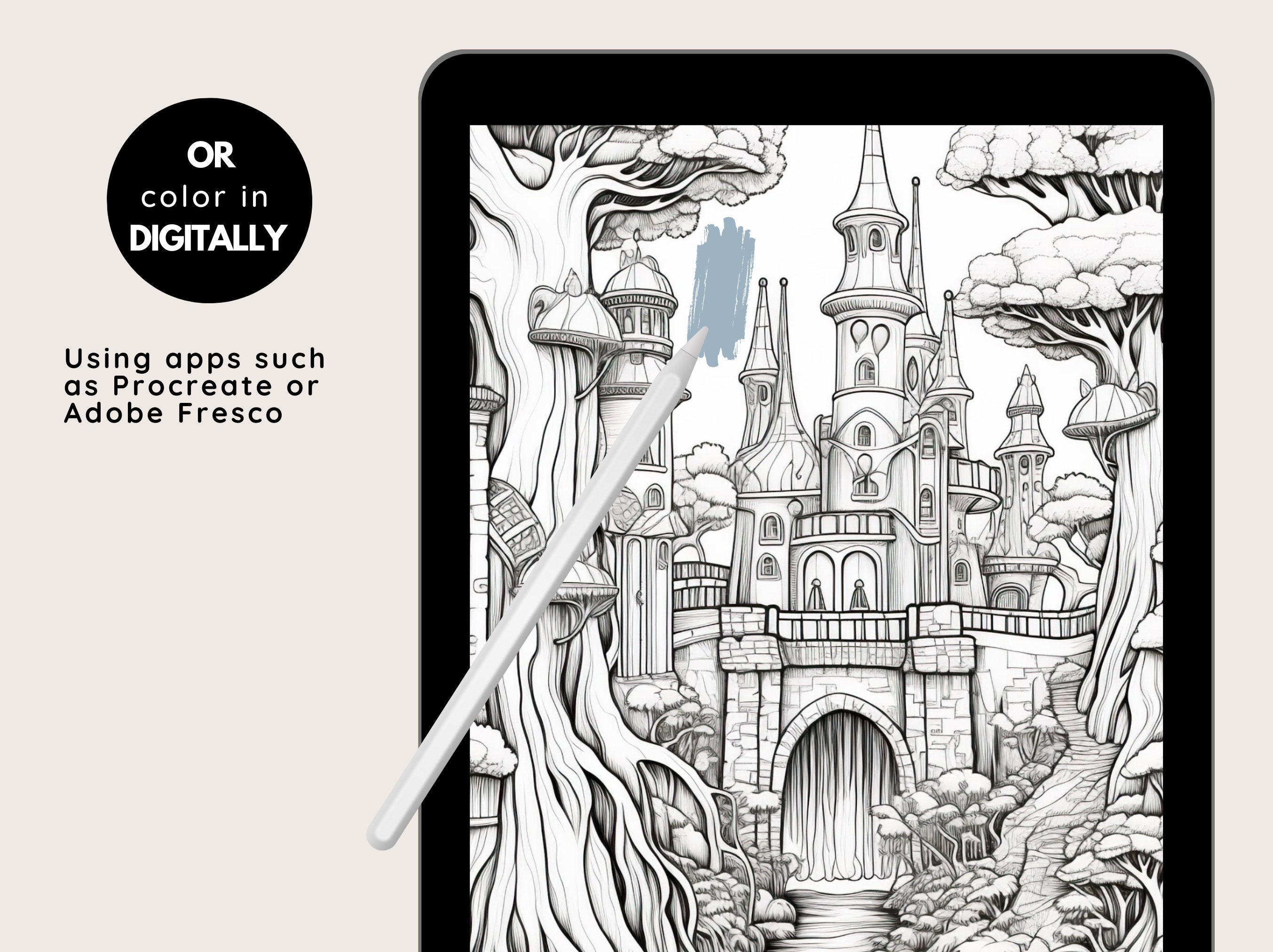 Magical Forest Coloring Pages, Single Page Coloring, Printable ...