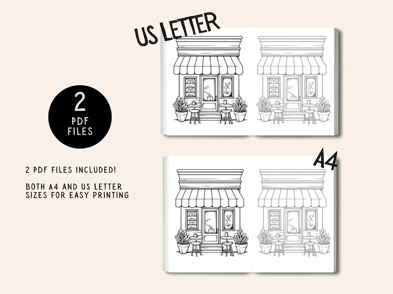 Adult Coloring Pages Printable Coffee, Vintage Coffee Shop, Aesthetic ...