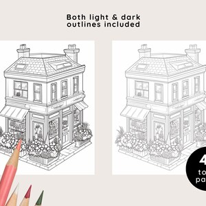 Flower Shop Coloring Sheet, Floral Storefront Coloring, Pretty London ...