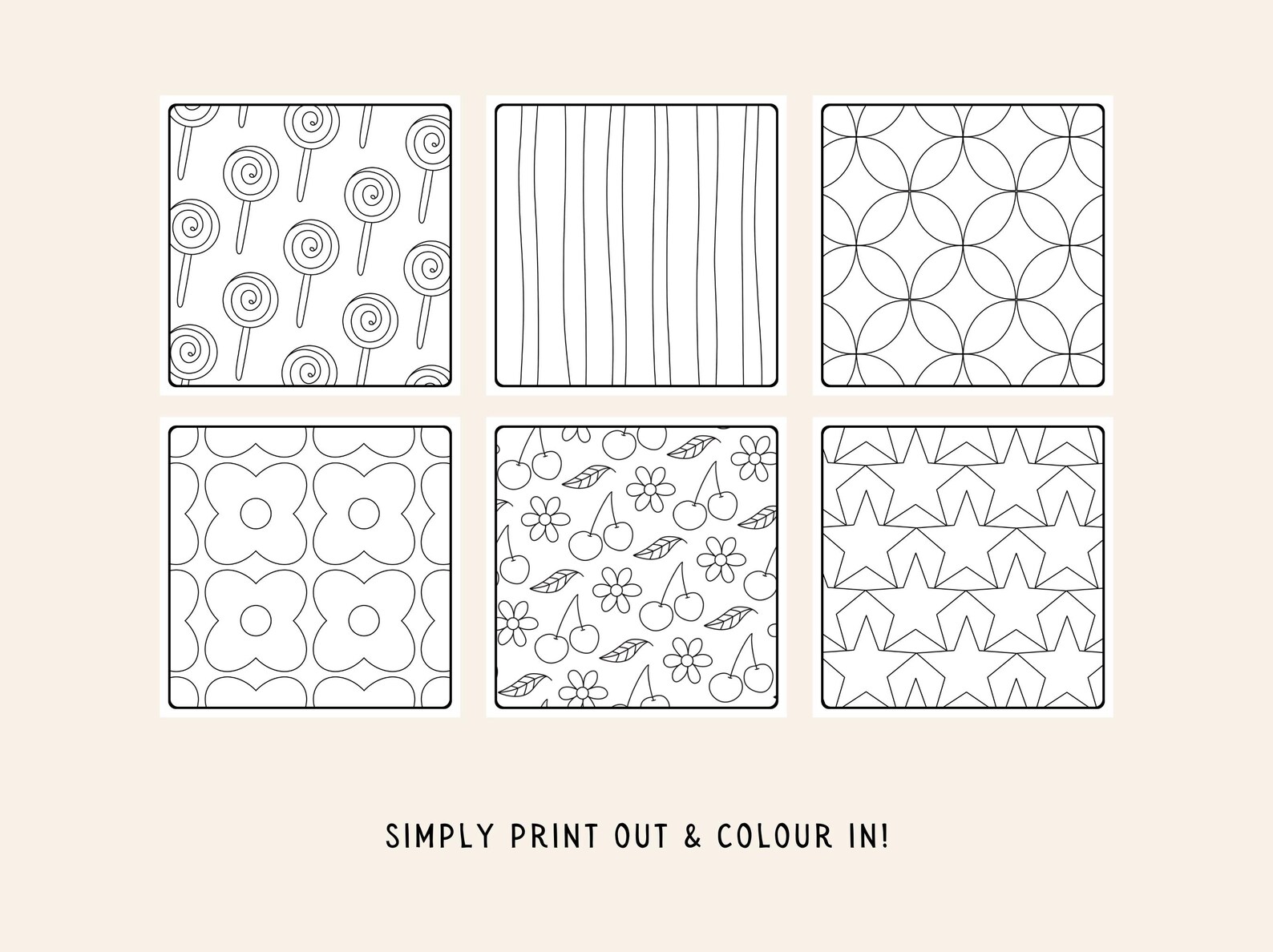 Comfy Patterns Coloring Book, Bold and Easy Pattern Colouring Pages ...