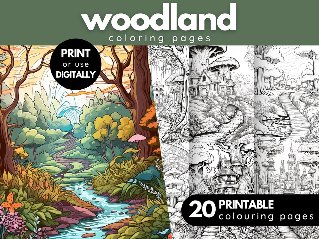 Enchanted Forest Adult Coloring Pages, Woodland Coloring Books ...