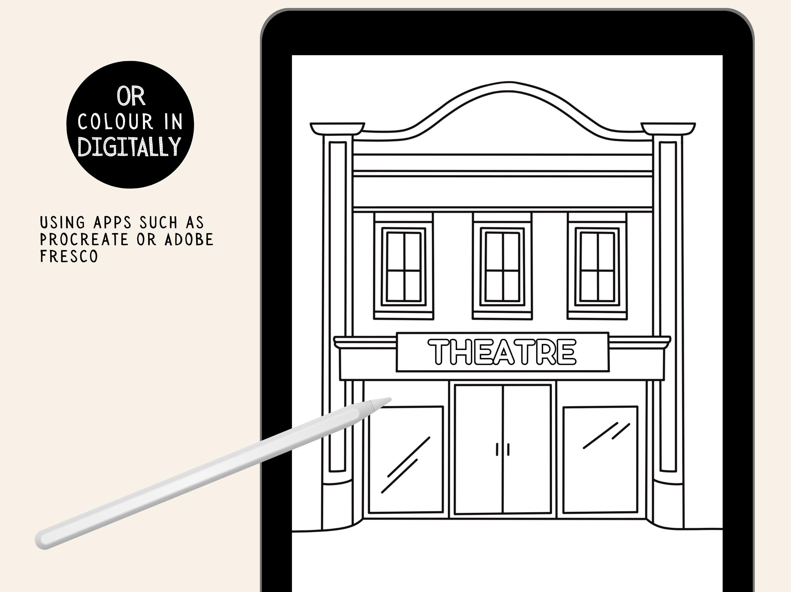Coloring Pages Storefront, Shopfront Coloring Book, Cute Shops, Kawaii ...