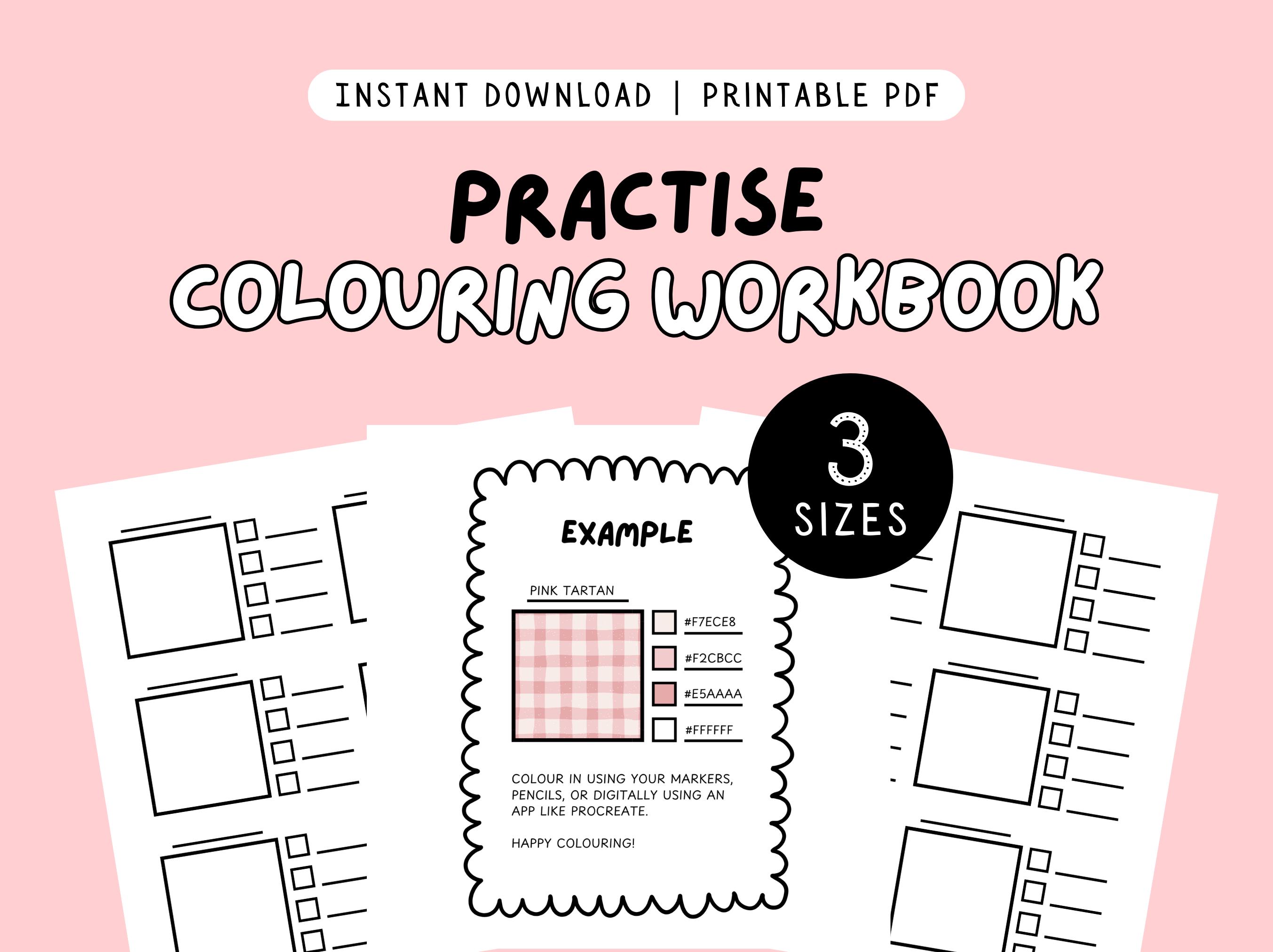 Color Swatch Chart, Colour Tester Template, Cute Cozy Coloring Swatches ...