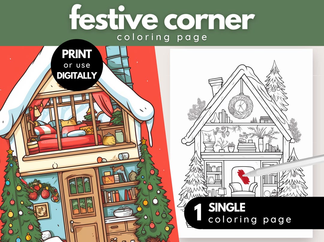Pocket Coloring Page, Kawaii Cozy Corners Coloring Page for Adults ...