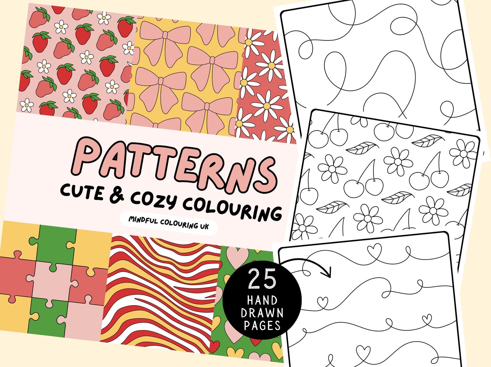 Comfy Patterns Coloring Book, Bold and Easy Pattern Colouring Pages ...