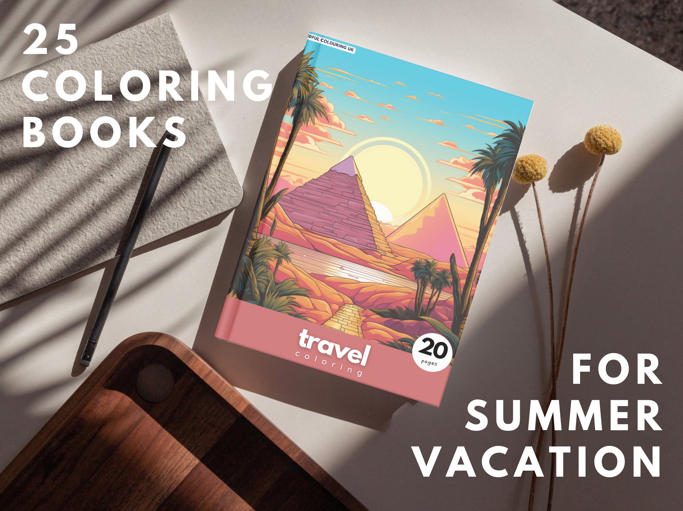 Adult Coloring Pages Bundle, Summer Vacation Coloring Sheets, Summer ...