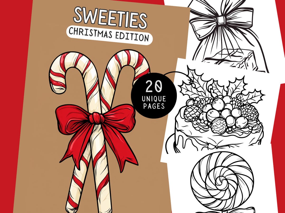 Christmas Sweets Coloring, Cozy Winter Coloring Pages, Festive Holiday ...