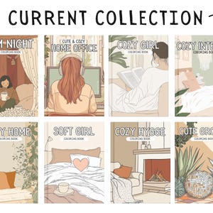 Cozy Coloring Book BUNDLE, Comfy Coloring Books, Soft Girl Era, Bold ...