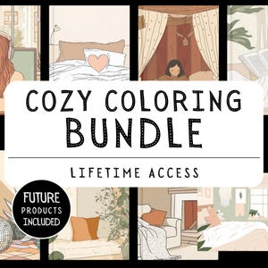 Cozy Coloring Book BUNDLE, Comfy Coloring Books, Soft Girl Era, Bold ...