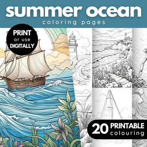 Coloring Pages for Summer, Printable Activity Sheets, Ocean Colouring ...