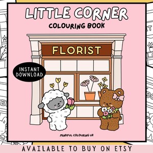 Little Corner Coloring Page, Cute, Easy, Bold, Cozy, Comfy and Relaxing ...