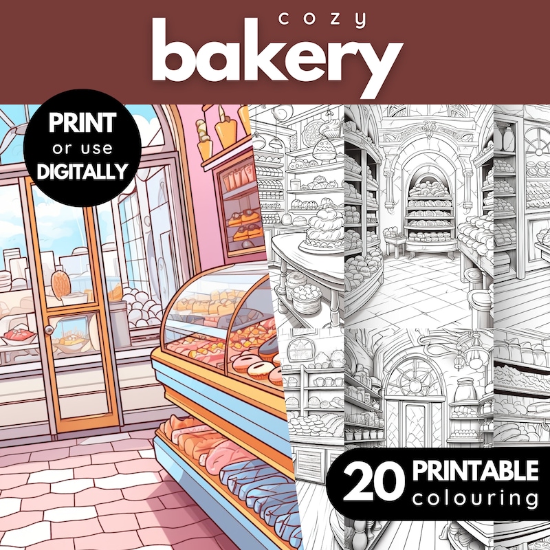 Bakery Coloring Pages - Etsy