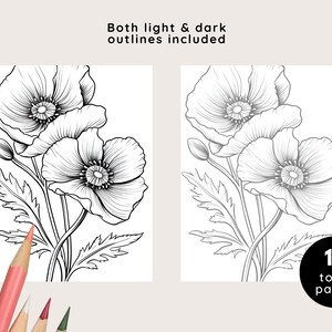 Flower Birthday Coloring Pages, August Birth Flower Coloring Book ...