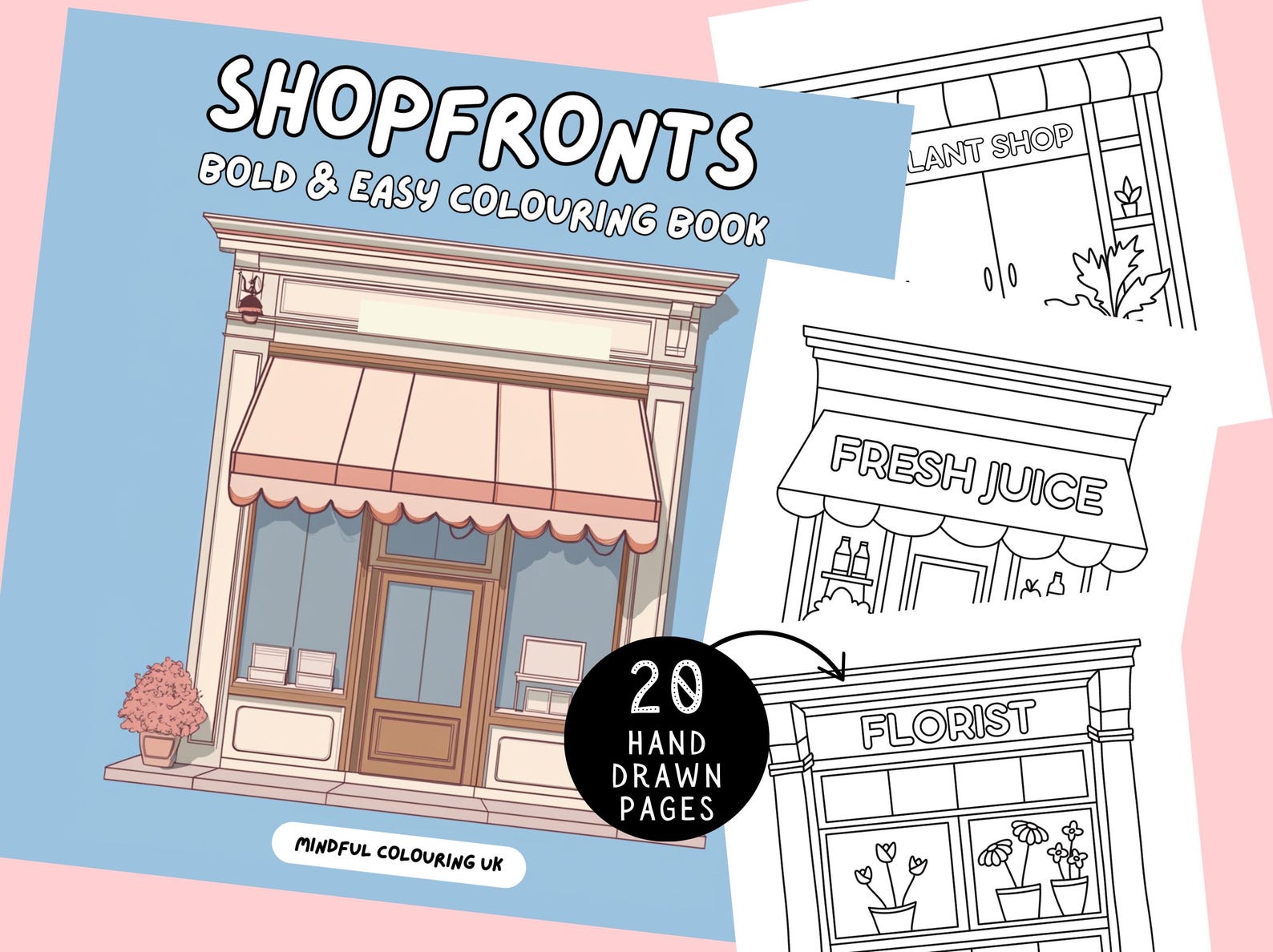 Coloring Pages Storefront, Shopfront Coloring Book, Cute Shops, Kawaii ...
