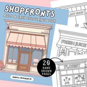 Coloring Pages Storefront, Shopfront Coloring Book, Cute Shops, Kawaii ...