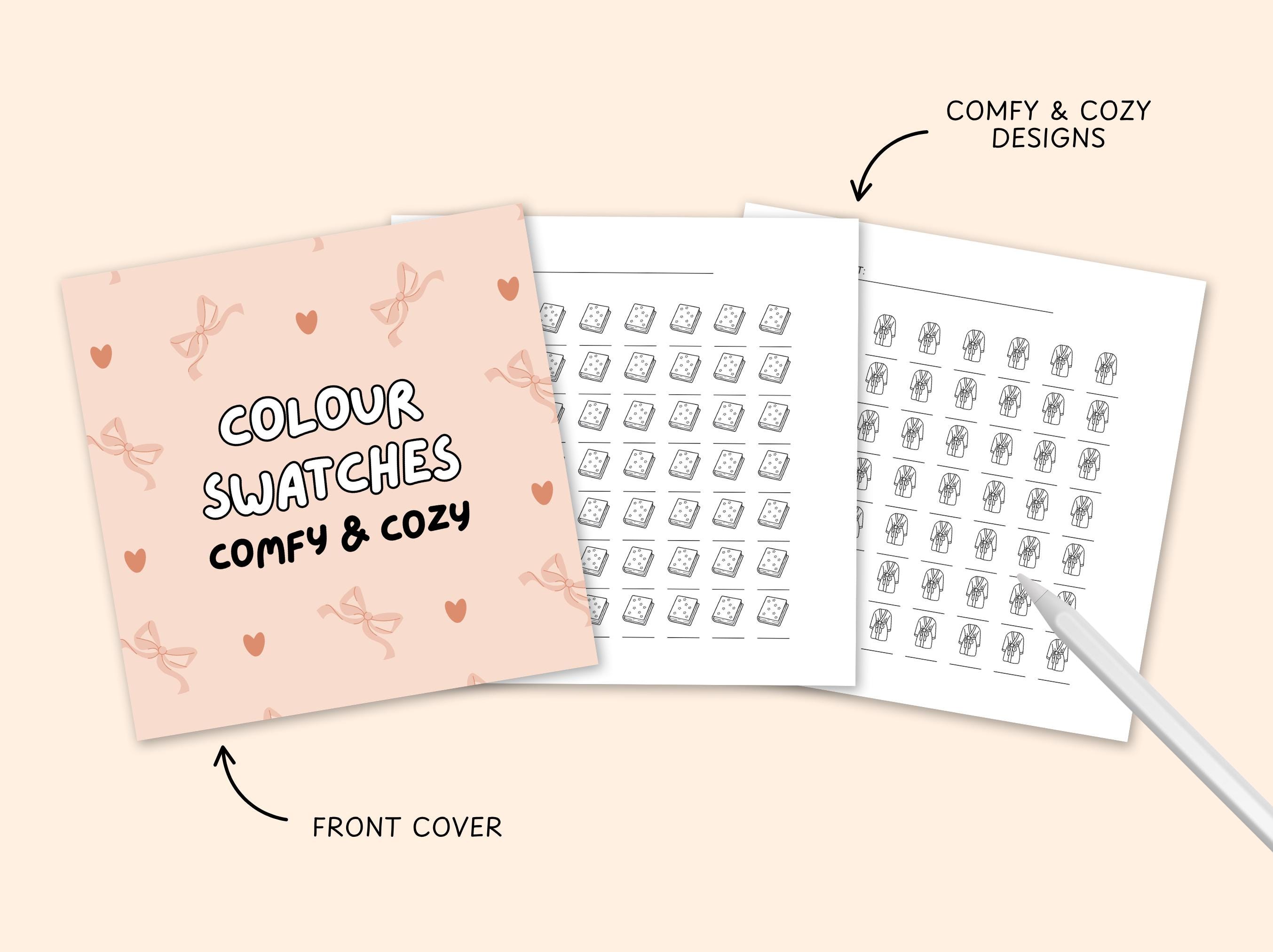 Color Swatch Chart A4 | Cozy Printable Colour Palette Book | Digital ...