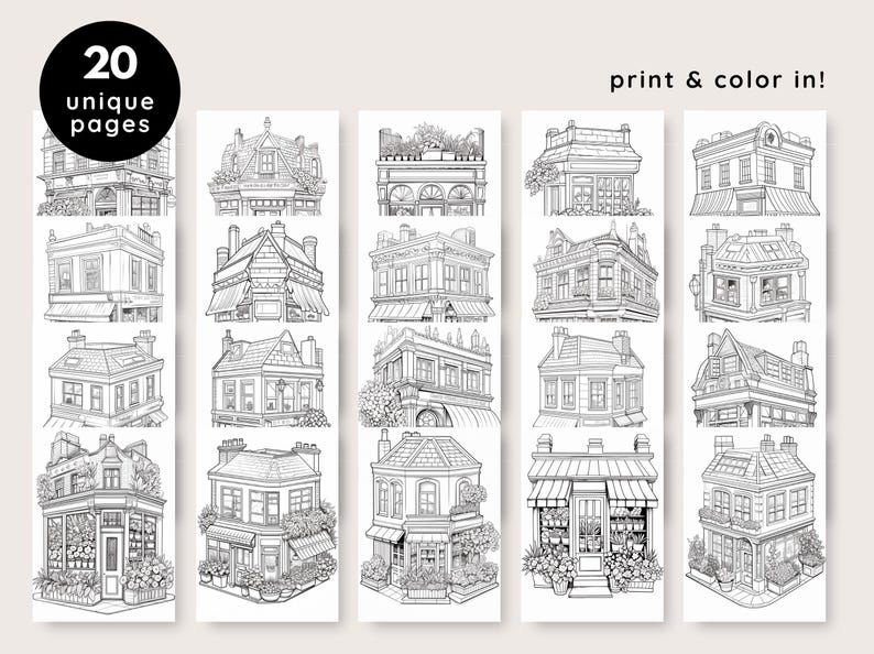 Flower Shop Coloring Sheet, Floral Storefront Coloring, Pretty London ...