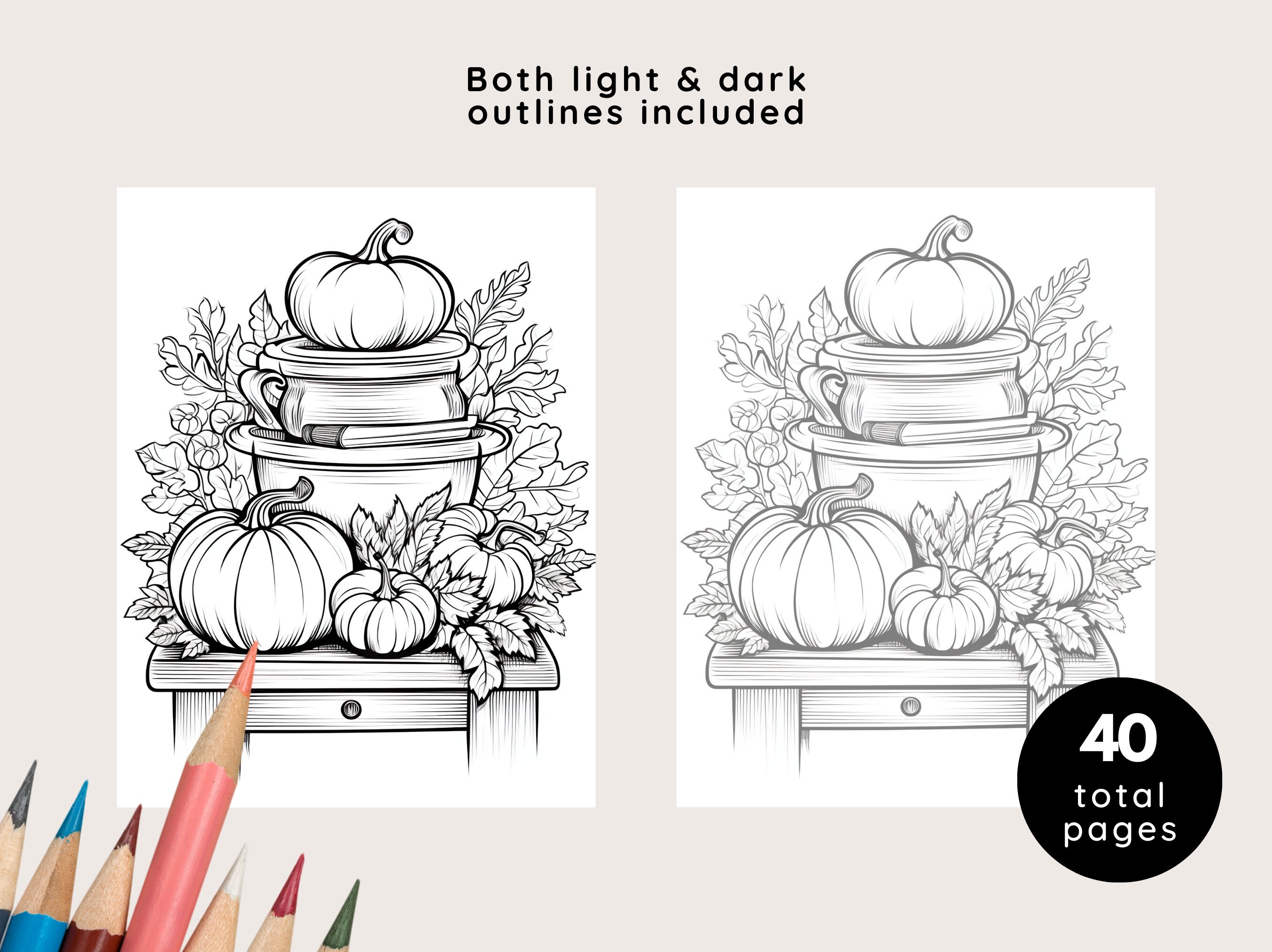 Interior Coloring Book, Cozy Spaces Adults Coloring, Autumn Interior ...