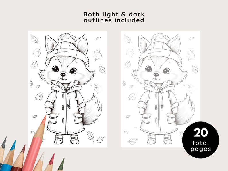 Cozy Animal Coloring Book, Woodland Autumn Animals Coloring Pages, Fall ...
