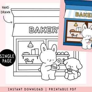 Little Corner Coloring Page, Cute, Easy, Bold, Cozy, Comfy and Relaxing ...