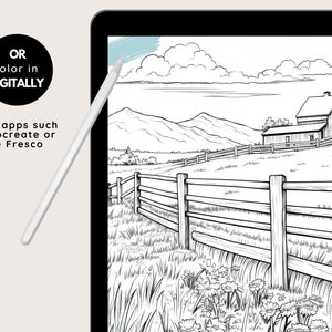 15 Western Landscape Coloring Pages, Printable Ranch Colouring Book ...