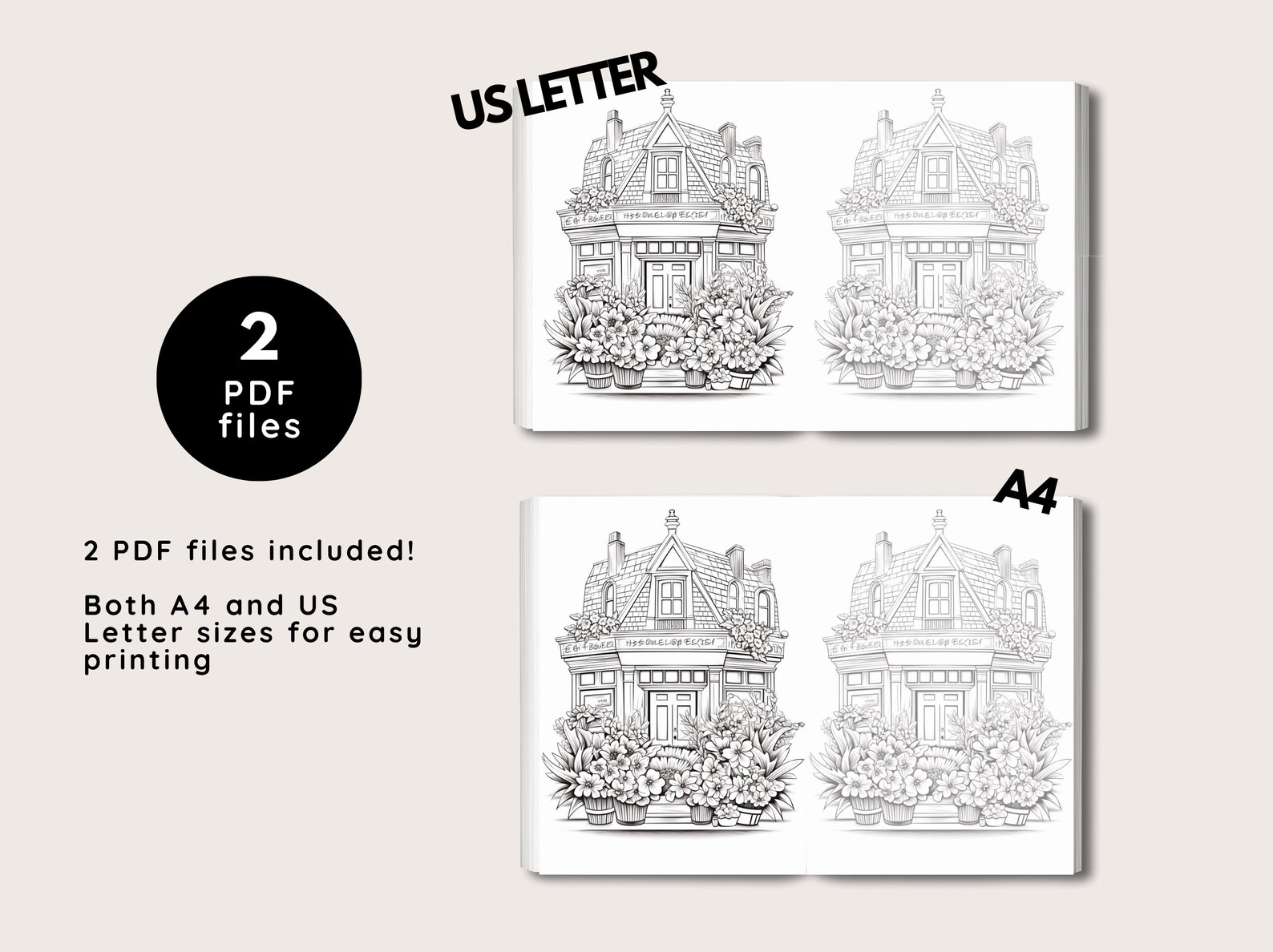 Flower Shop Coloring Sheet, Floral Storefront Coloring, Pretty London ...