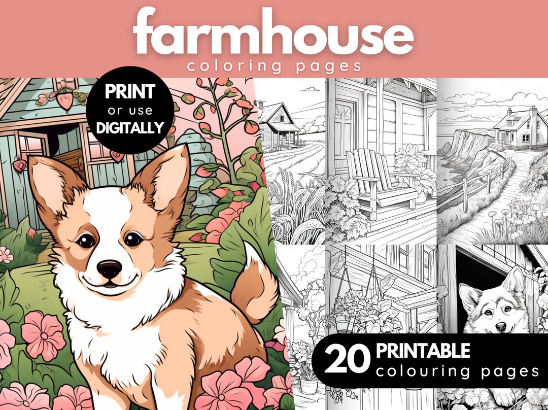 Farm House Coloring Page, 20 Floral Farmhouse Colouring Sheets ...
