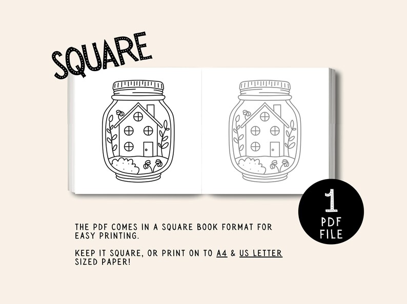 Kawaii Coloring House, Life in a Jar Book, Bold and Easy Home, Cute ...
