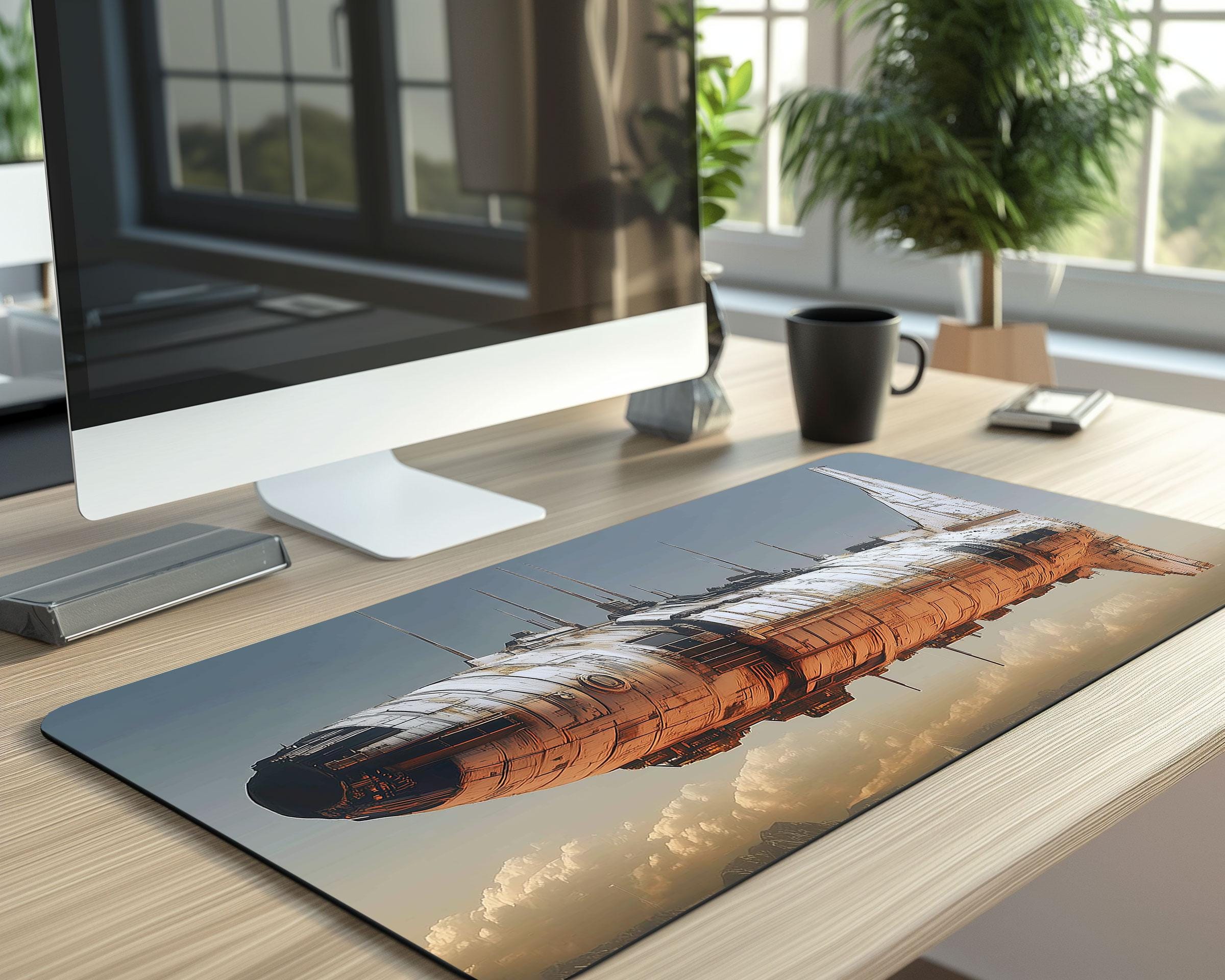 Industrial Sci-fi Spaceship XL Mouse Pad Custom Rusted Spaceship ...