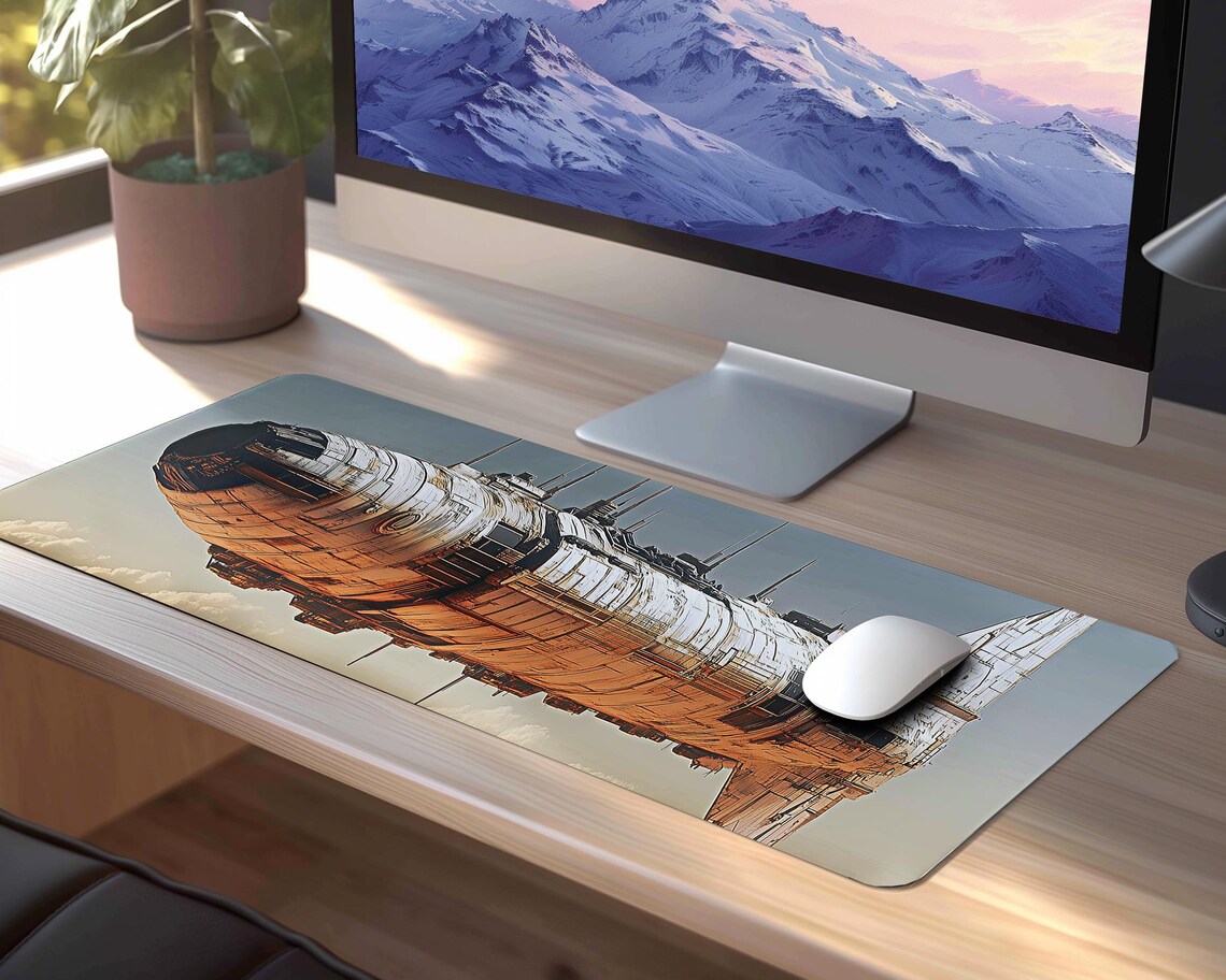 Industrial Sci-fi Spaceship XL Mouse Pad Custom Rusted Spaceship ...