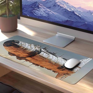 Industrial Sci-fi Spaceship XL Mouse Pad Custom Rusted Spaceship ...