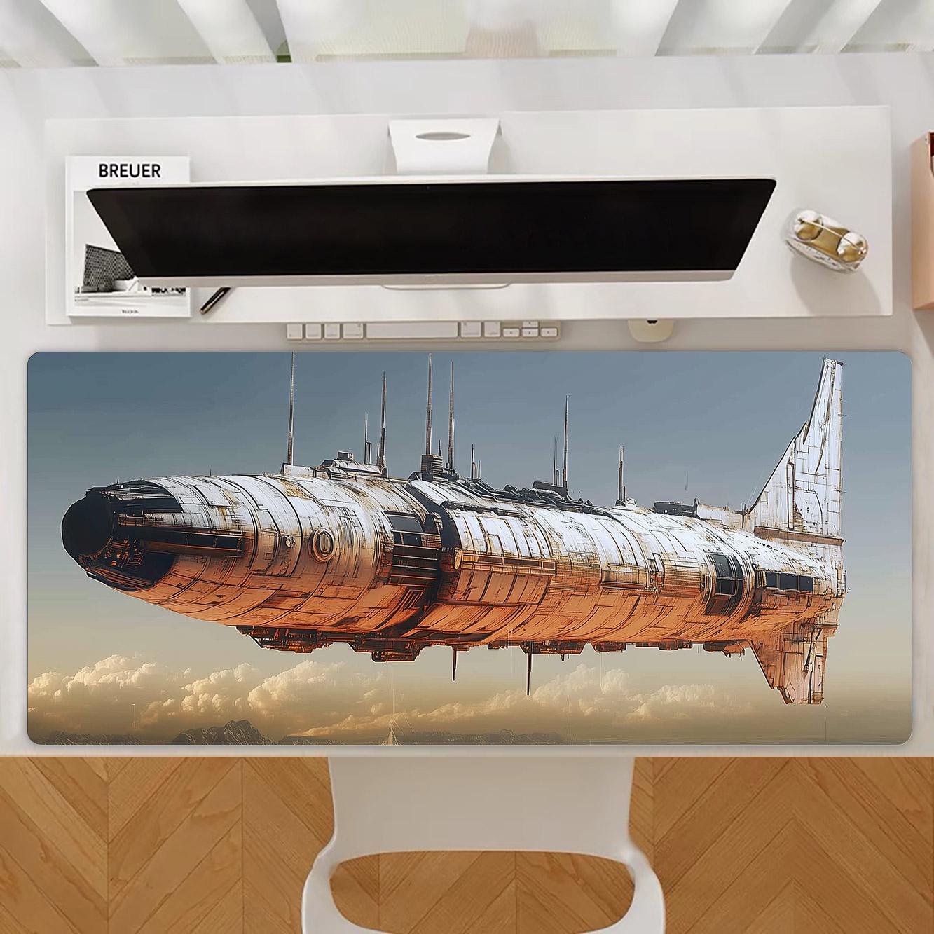 Industrial Sci-fi Spaceship XL Mouse Pad Custom Rusted Spaceship ...
