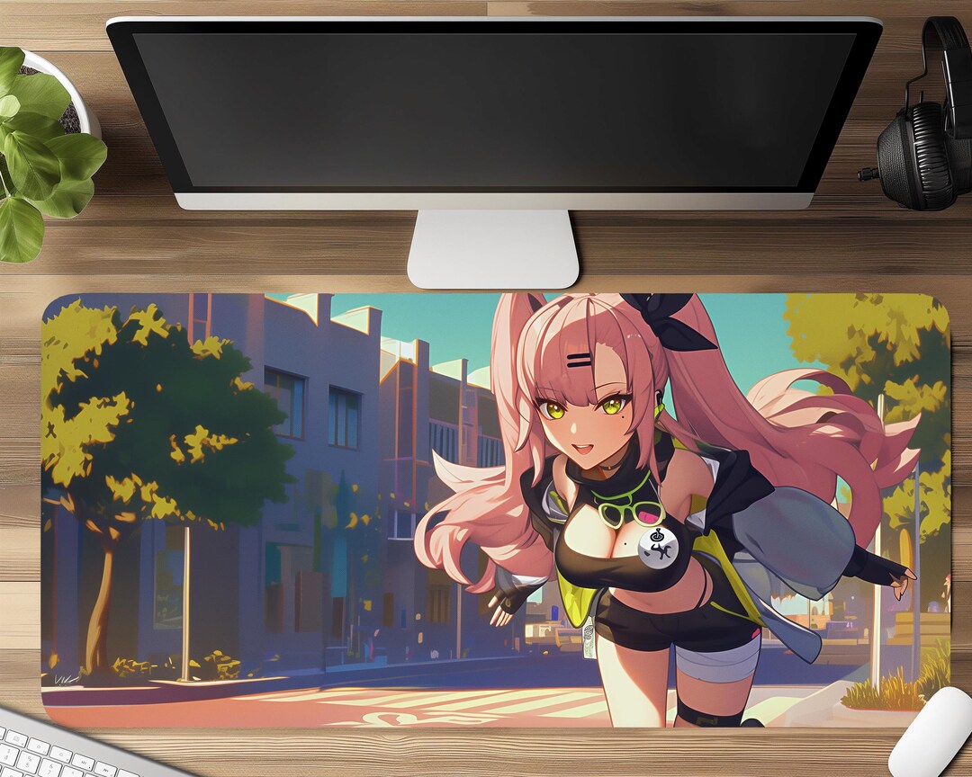 Zenless Zone Zero Nicole XL Mouse Pad Custom Pink Hair, Urban Cyberpunk ...