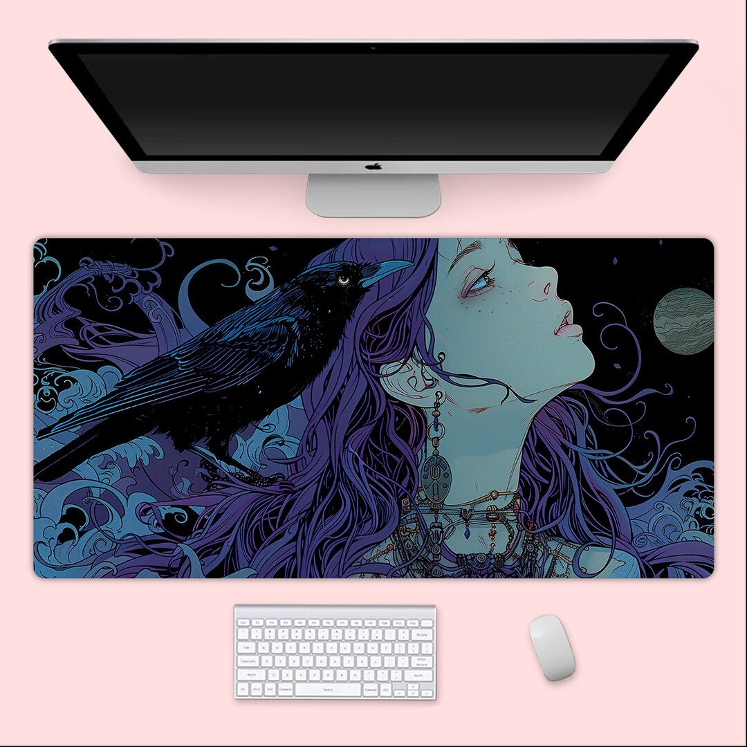 Goth Girl Cyberpunk Style Mouse Pad , Fantasy Table Pad, Sassy Mouse ...