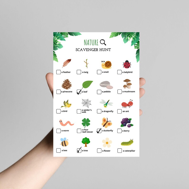 Nature Scavenger Hunt for Kids: Outdoor Activity (instant Download) - Etsy