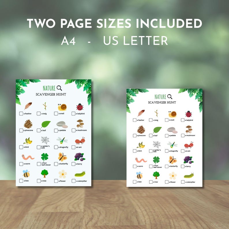 Nature Scavenger Hunt for Kids: Outdoor Activity (instant Download) - Etsy
