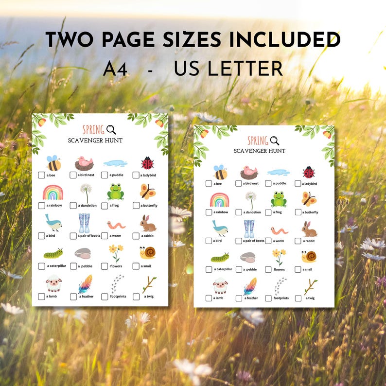Spring Scavenger Hunt for Kids: Printable Nature Game (digital Download ...