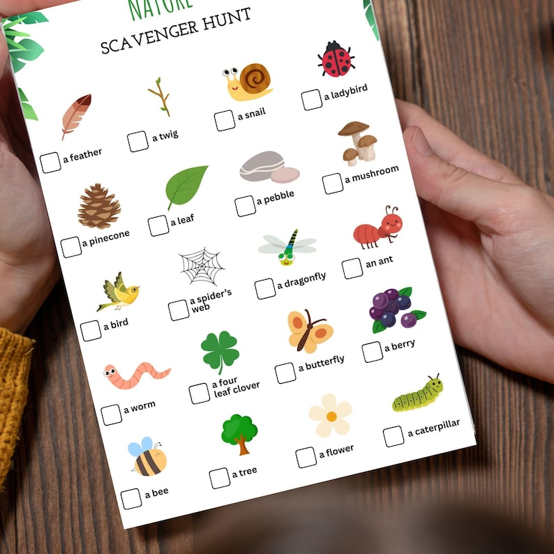 Nature Scavenger Hunt for Kids: Outdoor Activity (instant Download) - Etsy