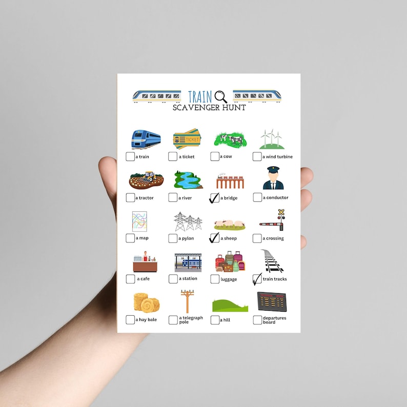 Train Scavenger Hunt: Kids Travel Activity (digital Download PDF) - Etsy