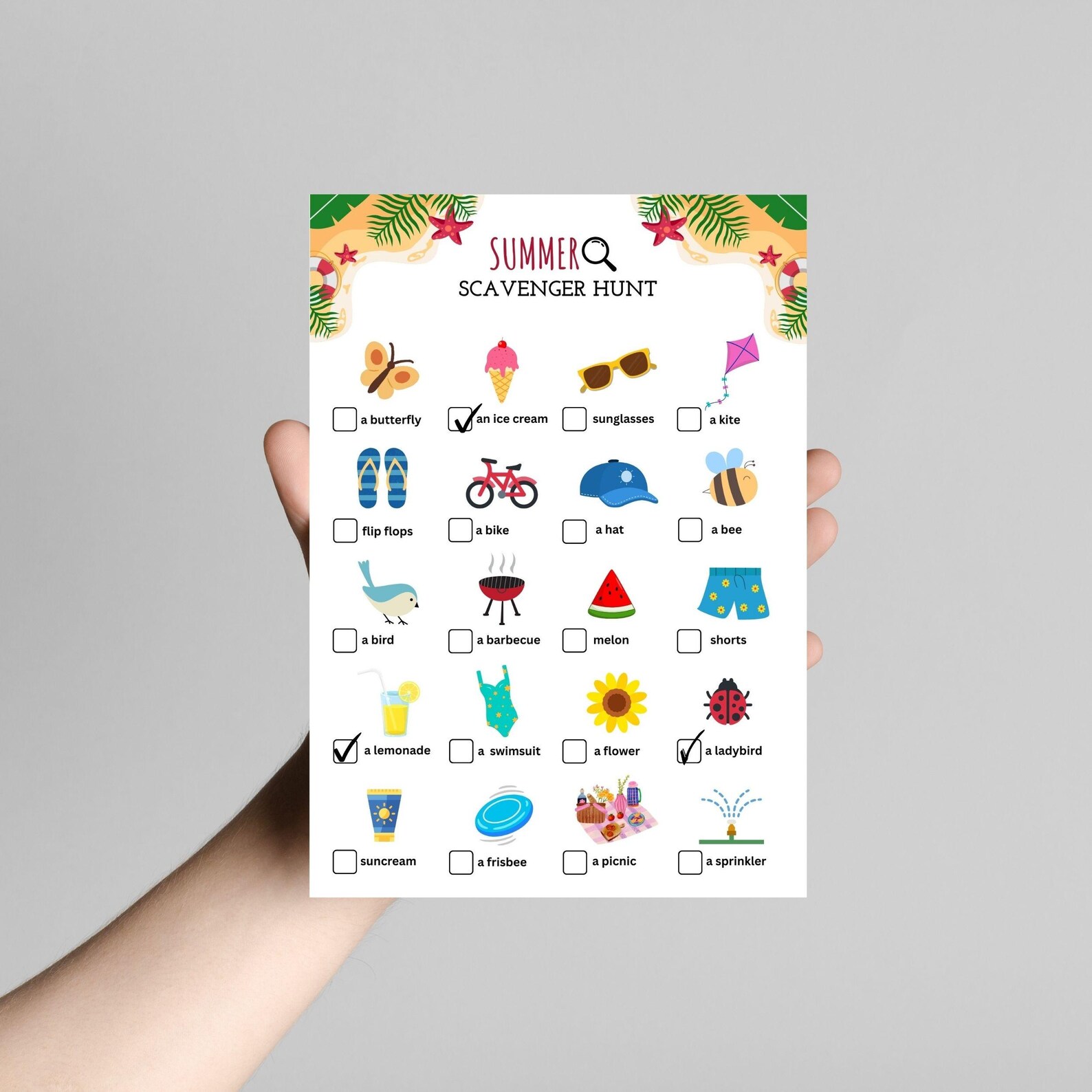 Summer Scavenger Hunt for Kids: Outdoor Printable Game (instant ...